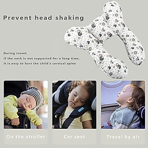 WENDSIM Baby Travel Pillow ，Baby Head Neck Body Support Pillow for Newborn Infant Toddler，Baby Travel Pillow for Pushchair,Car Seat,Travel (Strawberry Flower)