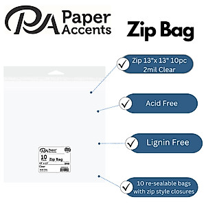 Zip Bag 13x13" 2mil Clear 10pc