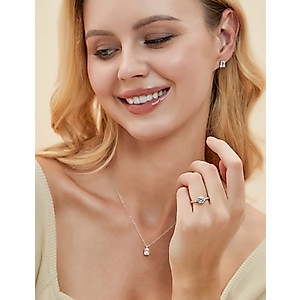 EAMTI 925 Sterling Silver 1.25 CT Yellow Gold Round Solitaire CZ Engagement Ring Halo Promise Wedding Ring Size 6