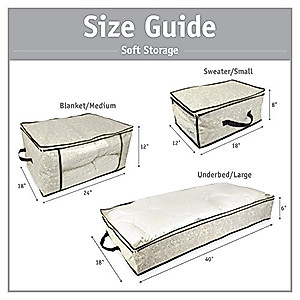 DII Breathable Closet Soft Storage Bag, Damask, Blanket Size