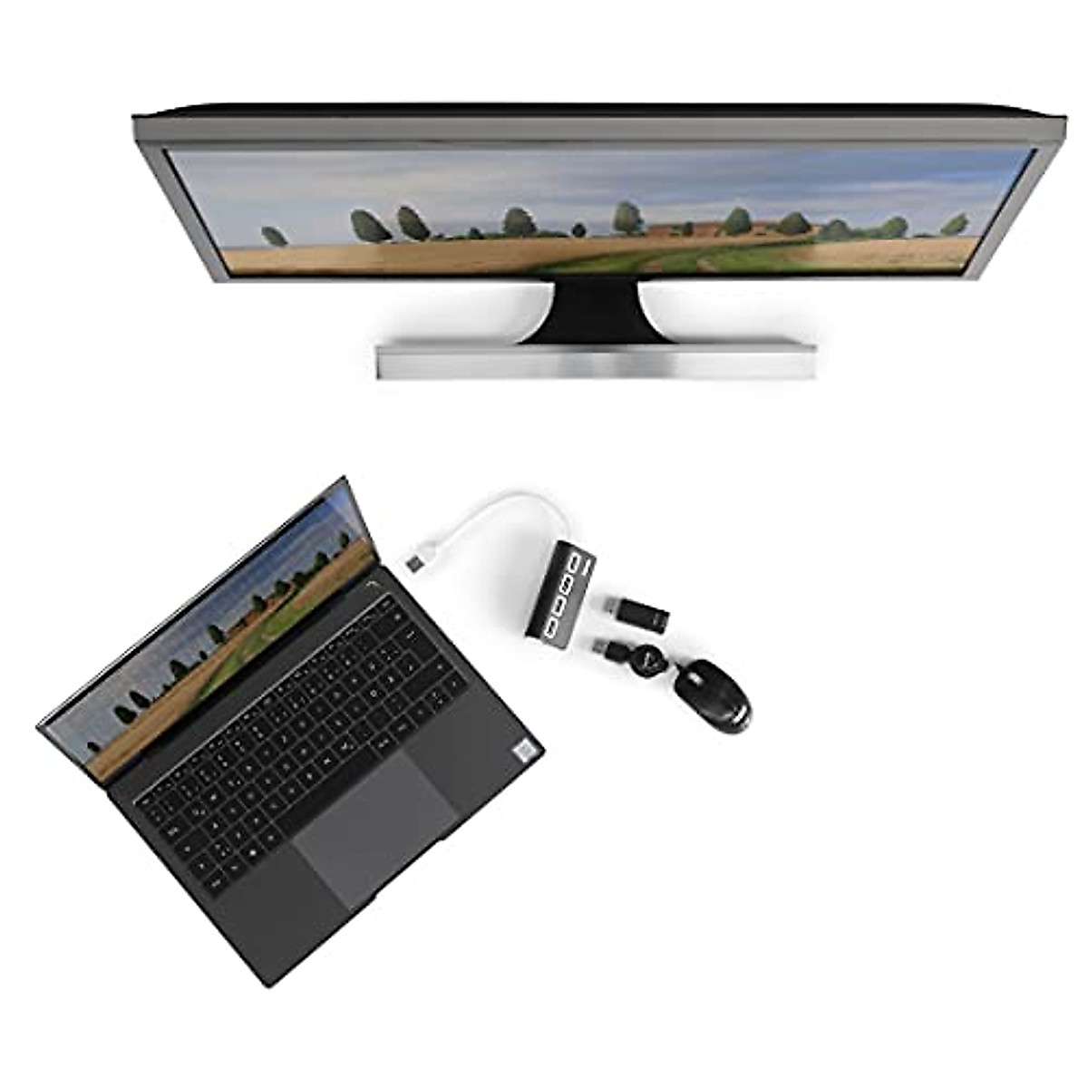 Hama 00200119 External 4-Port USB 2.0 Hub, USB Powered, Black