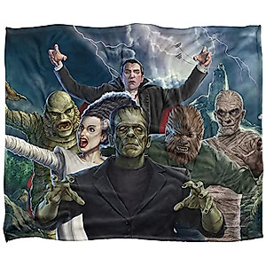 Universal Monsters Blanket, 50"x60", Monsters Group Silky Touch Super Soft Throw Blanket