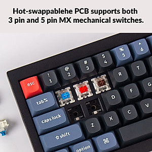 Keychron Q4 Wired Custom Mechanical Keyboard, QMK/VIA Programmable Macro, Full Aluminum, Hot-Swappable Gateron G Pro Red Switch, 60% Layout Double Gasket Compatible with Mac and Windows - Black