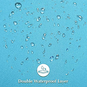 Lewondr Waterproof Outdoor Throw Pillow Cover, 2 Pack Solid PU Coating Throw Pillow Case UV Protection Garden Cushion Cover for Patio Sofa Couch Balcony 20"x20"(50x50cm), Light Blue