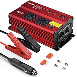 Inverter 1000W Car Power Inverters,12v DC to 110v AC Converter with Dual AC Outlets 3.0A USB and Type-C,12 Volt Inverter Car Cigarette Lighter Battery Inverter for Vehicles, Power Inversor 1000Watts