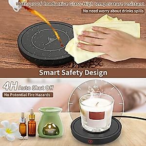 Coffee Mug Warmer, 50 W Coffee Warmer with 3-Temperature Settings(180°F ~ 105°F), 4H Auto Shut Off, Waterproof, Electric Cup Warmer for Desk,Beverage Warmer for Coffee Tea Espresso Milk