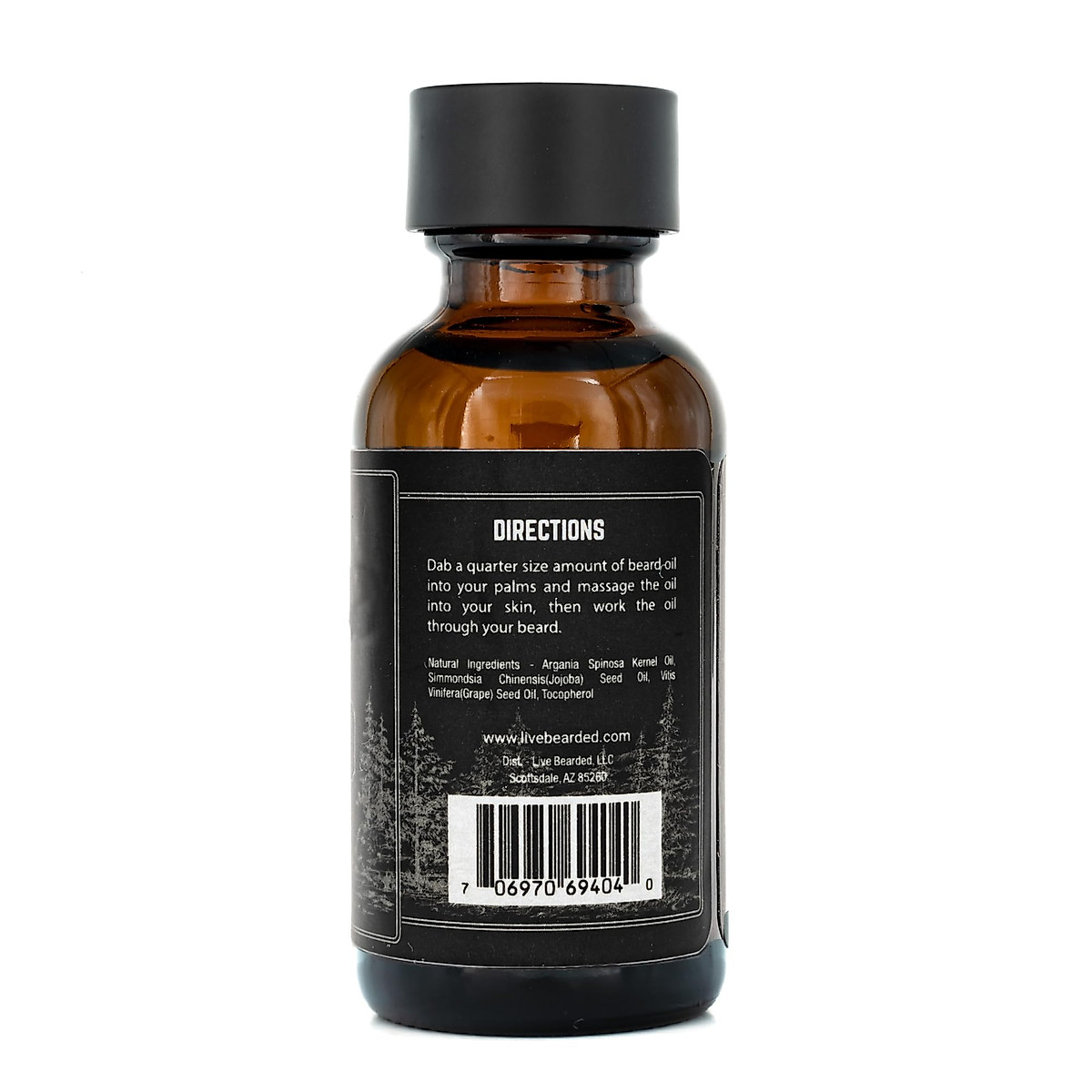 Live Bearded Beard Oil, 1 fl oz - Premium All-Natural Jojoba - Made in the USA - Hair and Skin Care for Men with Dry, Flaky Patches | Straight Up Unscented - Fragrance-Free