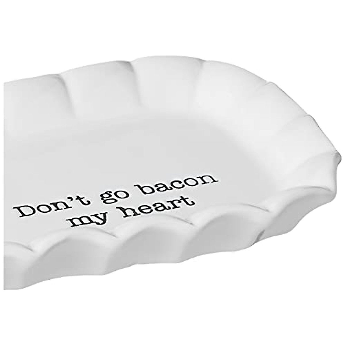 Mud Pie Bacon Serving Tray Set, White, 12" X 4.5"