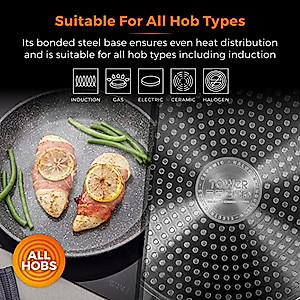 Tower Cerastone Forged Aluminium Frying Pan with Easy Clean Non-Stick Ceramic Coating, 28 cm, Graphite