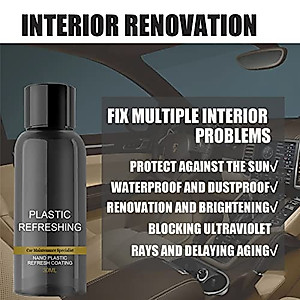 Plastic Revitalizing Coating Agent, Nano Plastic Refreshing Coating, Car Plastic Parts Retreading Agent Automotive Interior Cleaning Agent (1pc 50ml)
