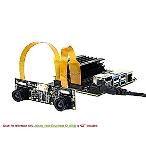 XYGStudy IMX219-83 Stereo Binocular Camera Sensor Module 3280x2464 8MP AI Depth Stereo Vision Dual IMX219 Supports Raspberry Pi 5 RPi CM3/CM3+ Compute Module POE IO Board/Jetson Nano B01
