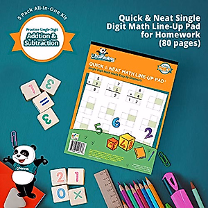 Channie’s All-In-One Visual Handwriting & Math Workbook Set for Pre-Kindergarten - 1st Grade Elementary School Students (5 Pack)
