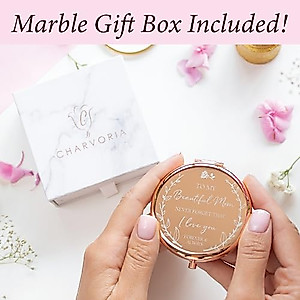CV CHARVORIA Mom Birthday Gifts for Mom – Rose Gold ‘I Love You Mom’ Magnified Makeup Mirror, Sentimental Mom Birthday Gifts from Daughter, Cute Mom Gifts or Mother Daughter Gifts for Mothers day