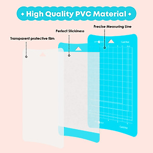 HTVRONT Card Mats for Cricut Joy - 3 Pack Crafting Mat for Cricut Joy Cards, Durable Sticky & Reusabe 4.5x6.5in" Card Cutting Mats with Clear Protective Film, Replacement Accessories for Cricut Joy
