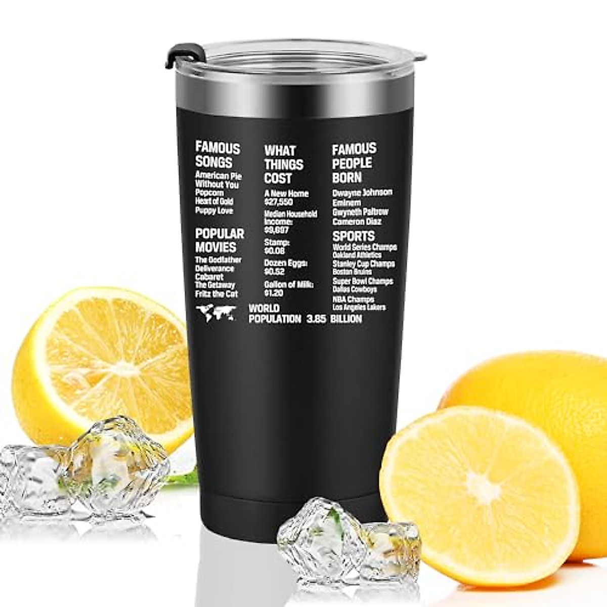 Greatingreat 1984 40th Birthday Gift for Women and Men - 40th Gifts for Parents - 40th Class Reunion - Mom Dad Wife Husband Present - 20oz Tumbler Cup Black