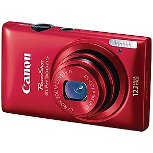 Canon PowerShot ELPH 300 HS 12.1 MP CMOS Digital Camera with Full 1080p HD Video (Red)