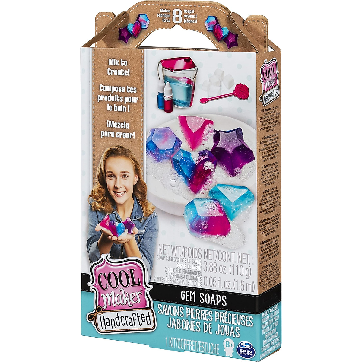 Cool Maker, Handcrafted Gem Soaps Activity Kit, Makes 8 Soaps, for Ages 8 & Up