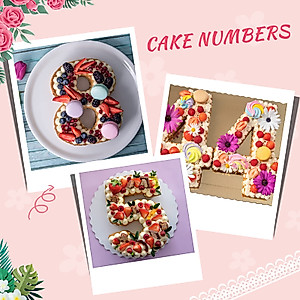 9 Pcs 10 Inch Number Moulds Baking Forms Large Silicone Number Mold 3D Cake Mold Big 0-9 Number Cake Pan Digital Baking Silicone Mould for Happy Birthday Festival Marry Anniversary Wedding (Red)