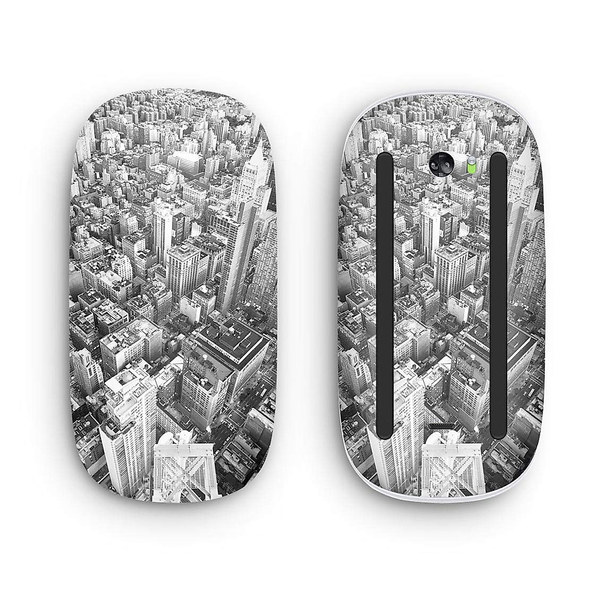 Design Skinz Aerial Cityscape Black and White Vinyl Decal Compatible with The Apple Magic Mouse 2 (Wireless, Rechargable) with Multi-Touch Surface