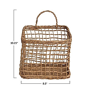 Creative Co-Op Woven Rattan Hanging, Natural Wall Basket