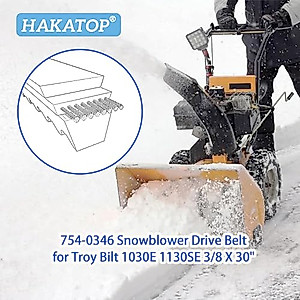 754-0346 3/8 X 30" Snowblower Drive Belt for Troy Bilt 1030E 1130SE 826 926E MTD 954-0346 Ariens 72084