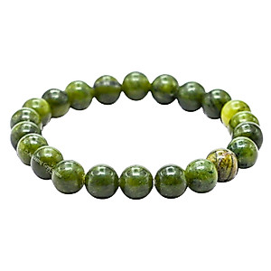 Jade Bracelet for Women Men's Gifts - Authentic Green Jade Protection Healing Crystal Bracelet - 8mm Gemstone Beaded Stretchable Bracelet Pulseras Para Hombres Mujer Stocking Stuffers