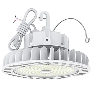 HYPERLITE High Bay Led Lights 250W 35,000LM(140lm/w) 4000K CRI>80 1-10V Dimmable 5' Cable with 110V Plug Hanging Hook Safe Rope UL Listed High Bay Led Lighting for Stadium Exhibition Hall