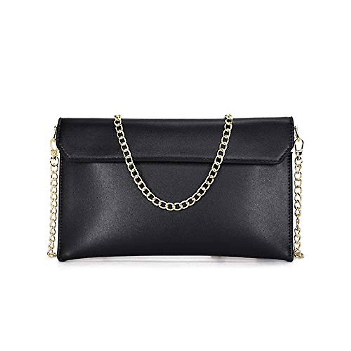 Covelin Women's Wristlet Clutch Handbag Genuine Leather Envelope Evening Shoulder Bags Black