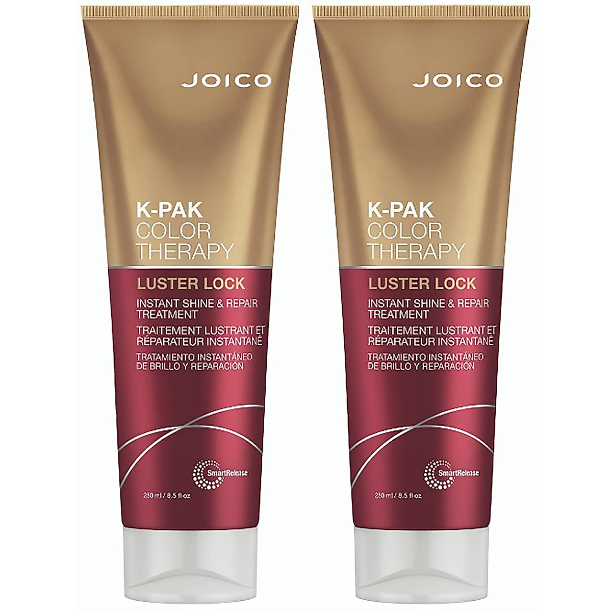 K-PAK Color Therapy Luster Lock Instant Shine & Repair Treatment | For Color-Treated Hair | Boost Color Vibrancy | Repair Breakage | With Keratin & Argan Oil | 8.5 Fl Oz (Pack of 2)