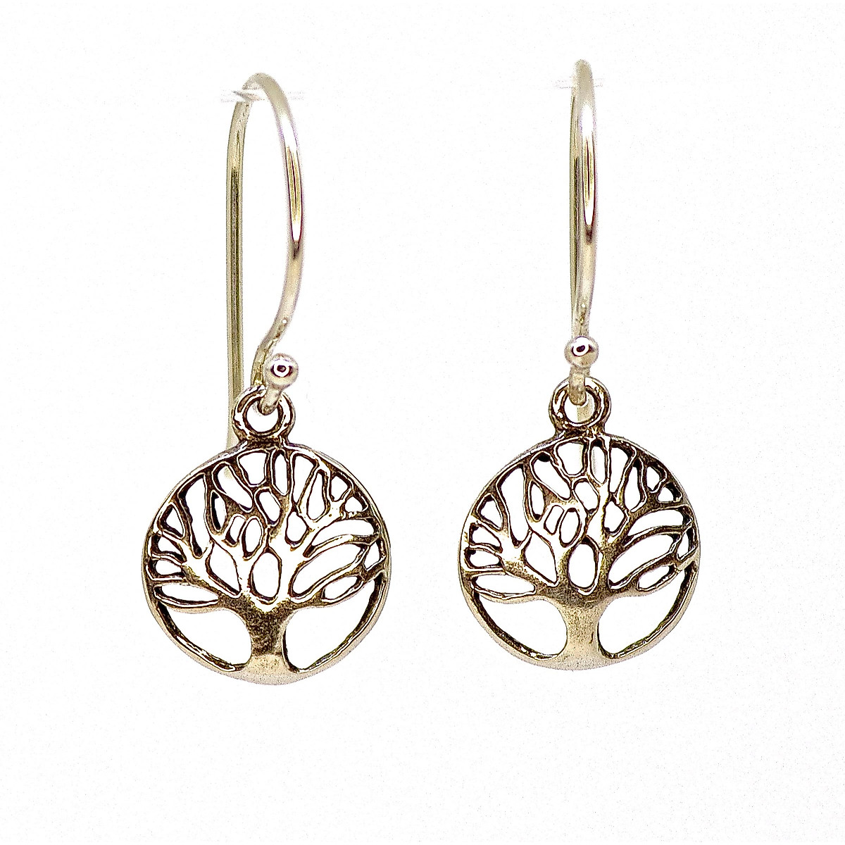 Tree of Life Earrings for women, Sterling Silver 925 dangle earrings, Tree earrings, Boho earrings, Round dangle earrings, Small silver earrings, Everyday earrings, Drop earrings, Minimalist earrings