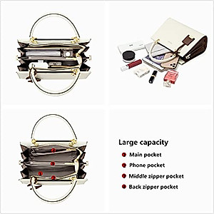 Cnoles Cowhide Leather Tote Handbags Medium Shoulder Bags Ladies Handle Satchel Purse Tote Bag Purse for Women Black