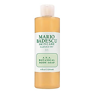 Mario Badescu AHA Botanical Body Wash Moisturizing, Clarifying and Gentle Exfoliating Body Wash for Brighter, Softer and Smoother Skin, Body Soap Infused with Glycolic Acid & Fruit Enzymes, 8 Fl Oz