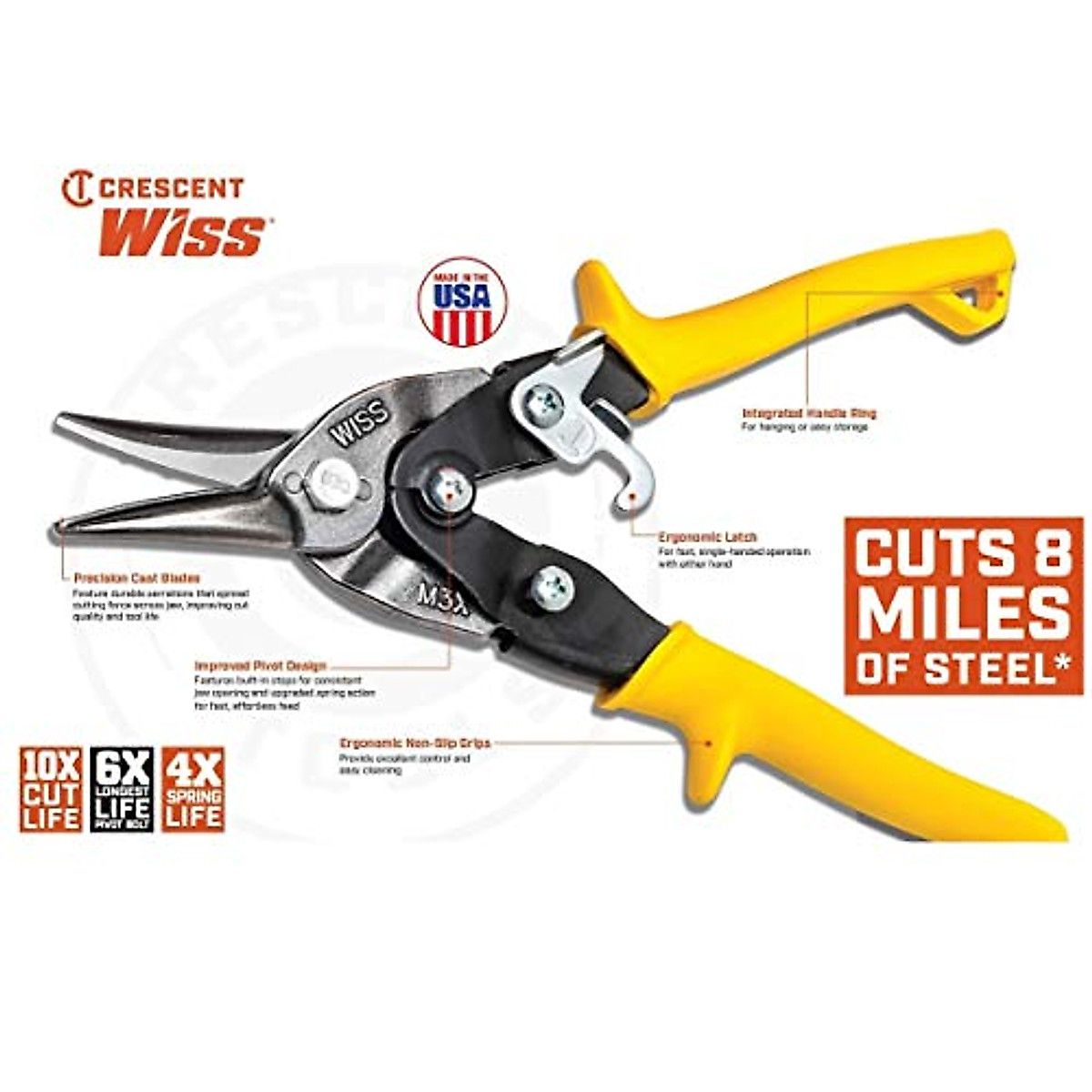 Crescent Wiss 9-3/4" MetalMaster® Compound Action Straight and Left Aviation Snips - M1R