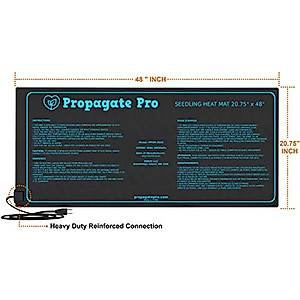 Propagate Pro 4' Foot Seedling Heating Mat | Fits (4) Standard 1020 Tray | 48" inch Germination Grow Heat Pad for Seed & Starter Plants Soil Warmer for Indoor Home Gardening (20x48 Single)