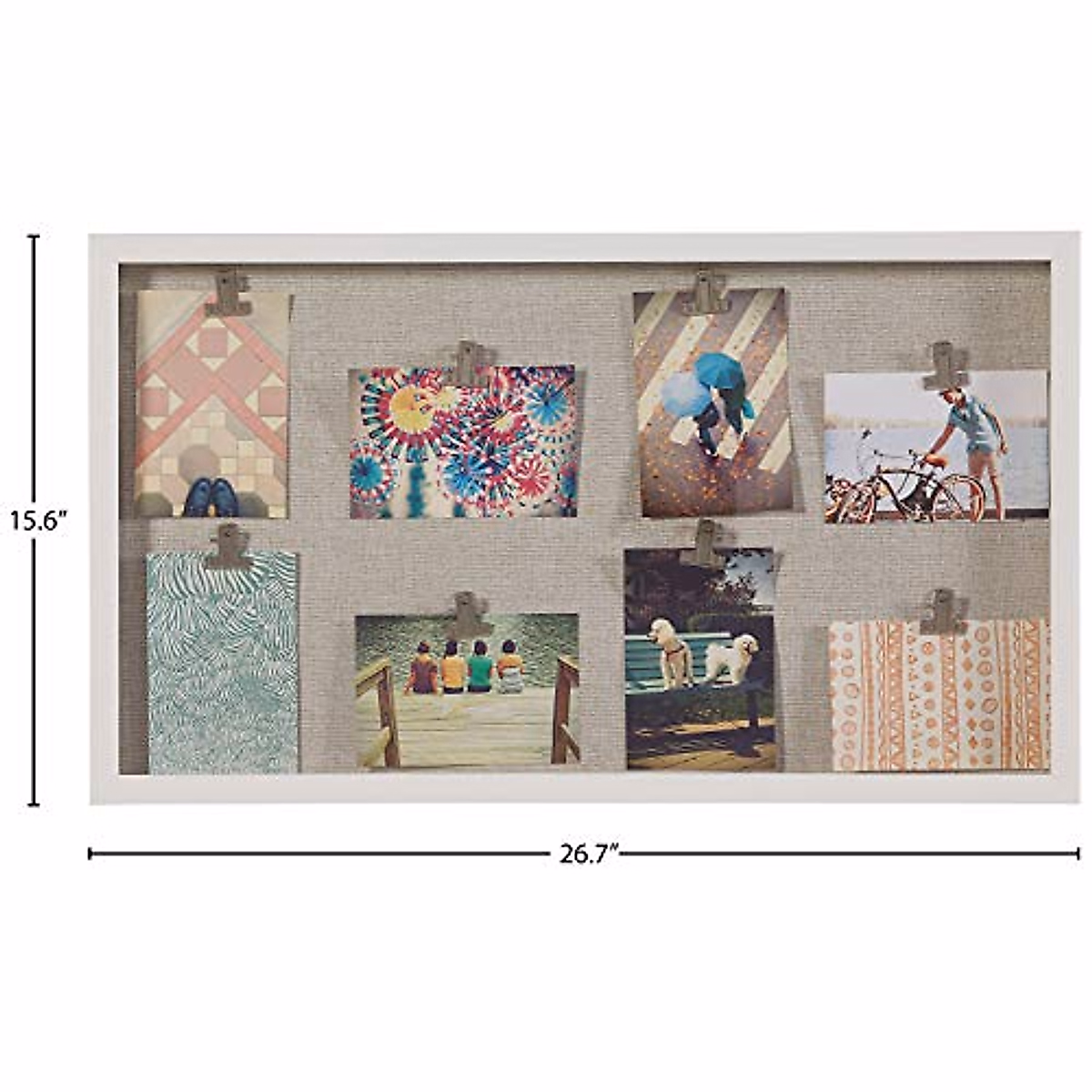 Amazon Brand – Stone & Beam Modern Multiclip Collage Picture Frame, 26.7"H, White