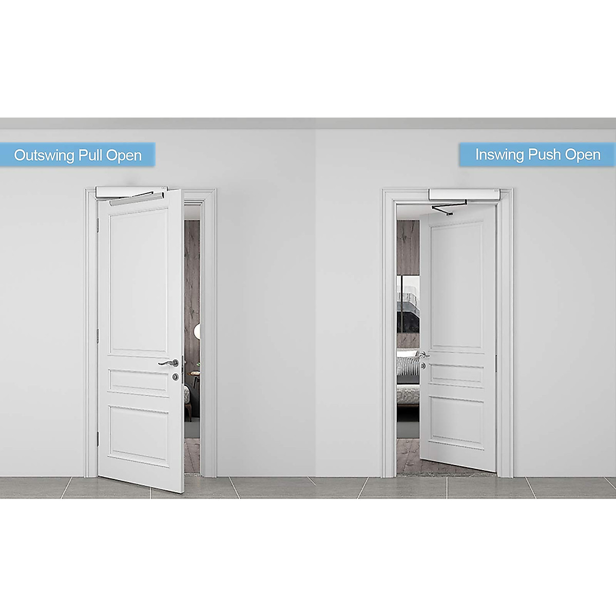 Olideauto ADA Automatic Door Openers,Residential Swing Door Low Energy Door Closer 120B with 2PCS Exit Buttons