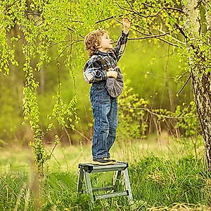 MTKOALA Folding Aluminum Step Stool - 400 lb Load Capacity - Foldable & Sturdy - Ideal for Adults, Kids, and Babies