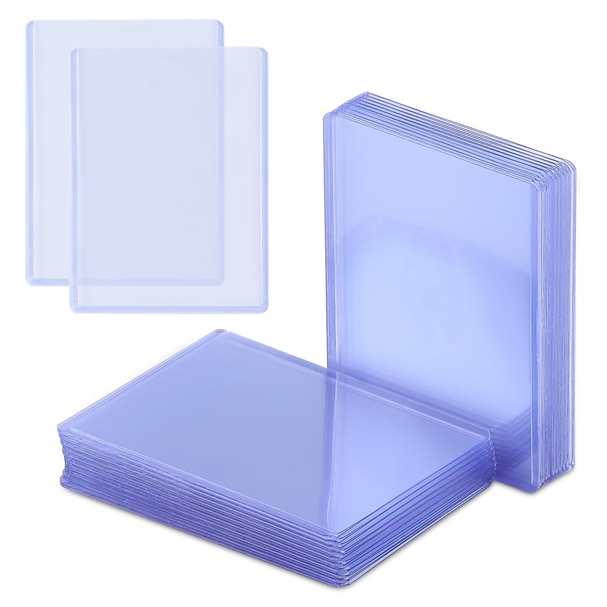 Baseball Card Sleeves, 50 Count Standard Toploaders Transparent Hard Plastic Design for Football, Photocard, Trading Card Sleeve