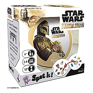 Spot It! Mandalorian - The Mandalorian Series Edition of The Family Speed and Observation Game! Fun Matching Game for Kids, Ages 6+, 2-8 Players, 15 Minute Playtime, Made by Zygomatic