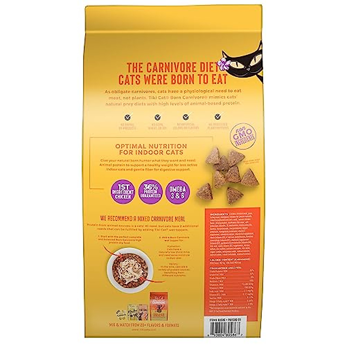 Tiki Cat Born Carnivore Indoor Health Non-GMO, Chicken and Turkey Meal Recipe 3 lbs.