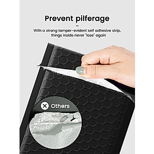 GSSUSA Black Bubble Mailers, 4x8" Inches, 50 Pack, Padded Poly Bubble Mailers, Packaging for Small Business, Shipping Envelopes, Packaging Bags, Padded Envelopes, Mailing Envelopes, Shipping Supplies