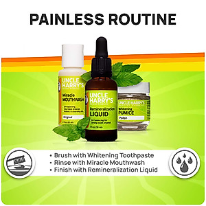 Uncle Harry's Natural Remineralization Kit with Tooth Whitening - 3 Products Strengthen Weak Enamel, Brighten Smile, & Correct Oral Care Issues (1 kit)