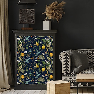 Blooming Wall Blue Bird Fresh Lemon Tree Peel and Stick Wallpaper Removable Self Adhesive Wall Mural Wall Decor, 14.5 Square Ft/Roll