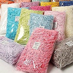 Basket Grass,Crinkle Cut Tissue Paper,Recyclable Craft Shred Confetti Raffia Paper Filler,For Easter Gift Box Wrapping Packing Filling,100g 3.53oz Party Decoration (white)
