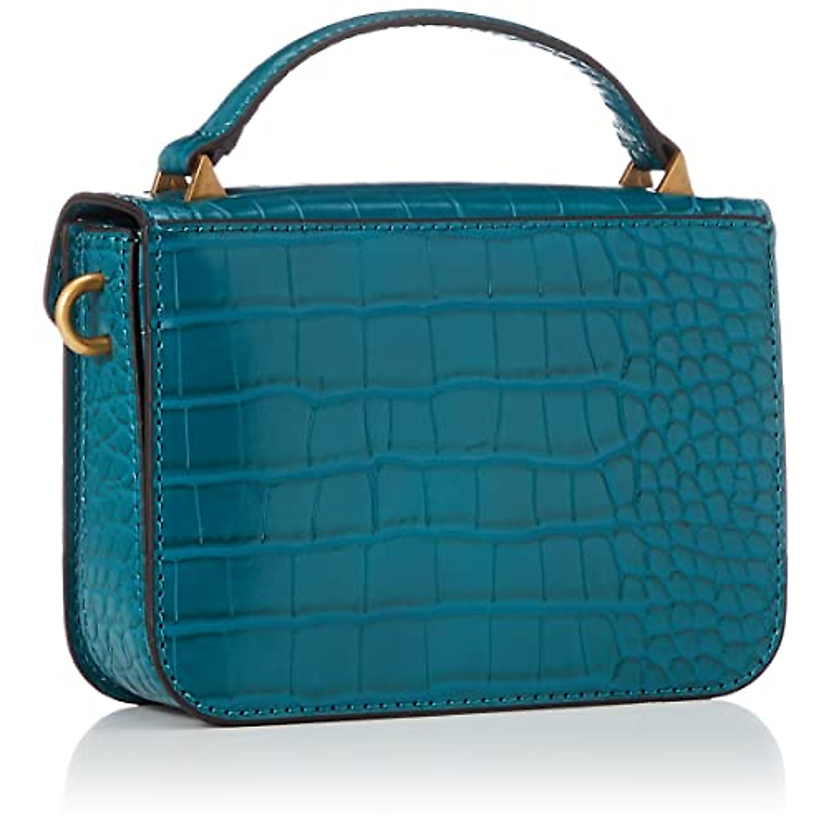 GUESS Womens Retour Mini Flap Satchel Top Handle Crossbody, Deep Teal, One Size US