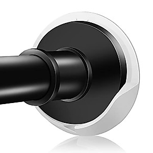 Shower Curtain Rod Holders for Wall – Kitosun Adhesive Tension Rod Retainer 3/5 Deep Support Brackets with Tape for No Drilling Quick Mount and Screws for Permanent Installation (2pcs,White)