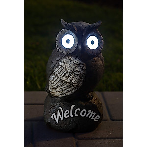 VP Home Welcome Owl Solar Powered Outdoor Decor LED Garden Light