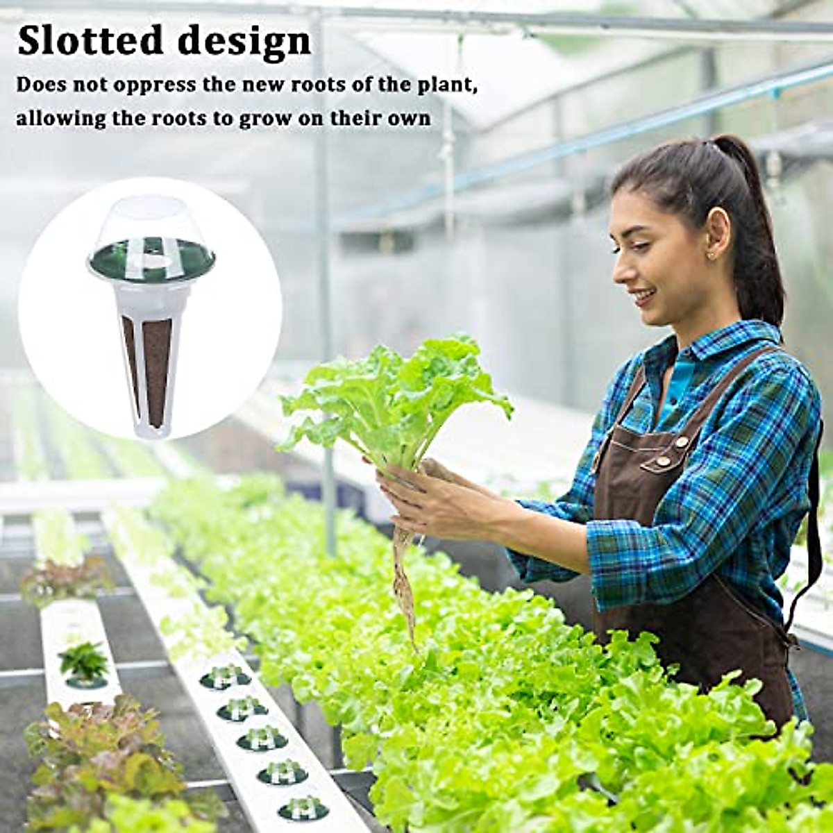 200 Pack Plant Seed Starter Sponges Kit Hydroponic Growing Seed Pods Kit Include 50 Plant Grow Baskets, 50 Seed Pot Label, 50 Plant Grow Sponges 50 Transparent Lids for Hydroponic Indoor Garden System