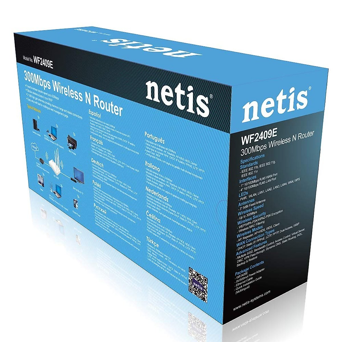 Netis WF2409E 300Mbps High-Speed Wireless N Router | Smart 3 x 5dBi High Gain Antennas with Parental Control for Computers, Smartphones, Wireless Cameras