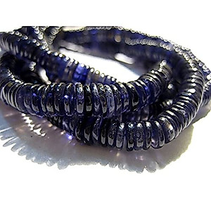 1 Strand Natural Iolite Heishi Beads, Heishi Spacer Beads, Round Gemstone Beads, 6mm 8" Long